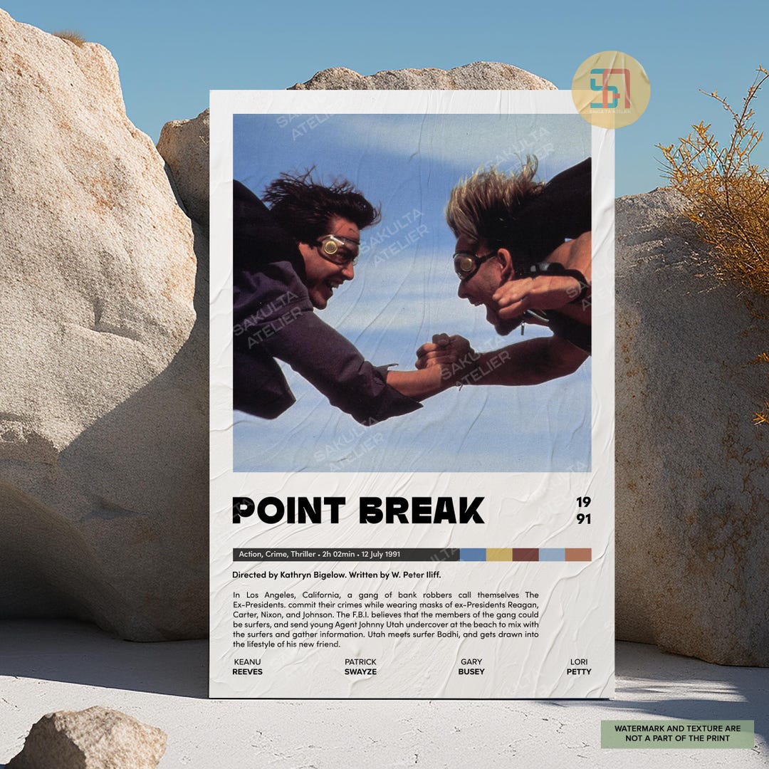 Point Break Movie Poster / Minimalist Movie Poster / Vintage Retro Art ...