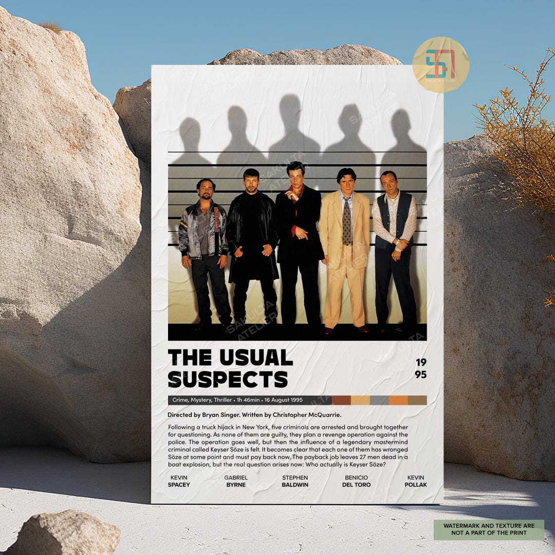 The Usual Suspects Poster / Minimalist Movie Poster / Vintage Retro Art ...