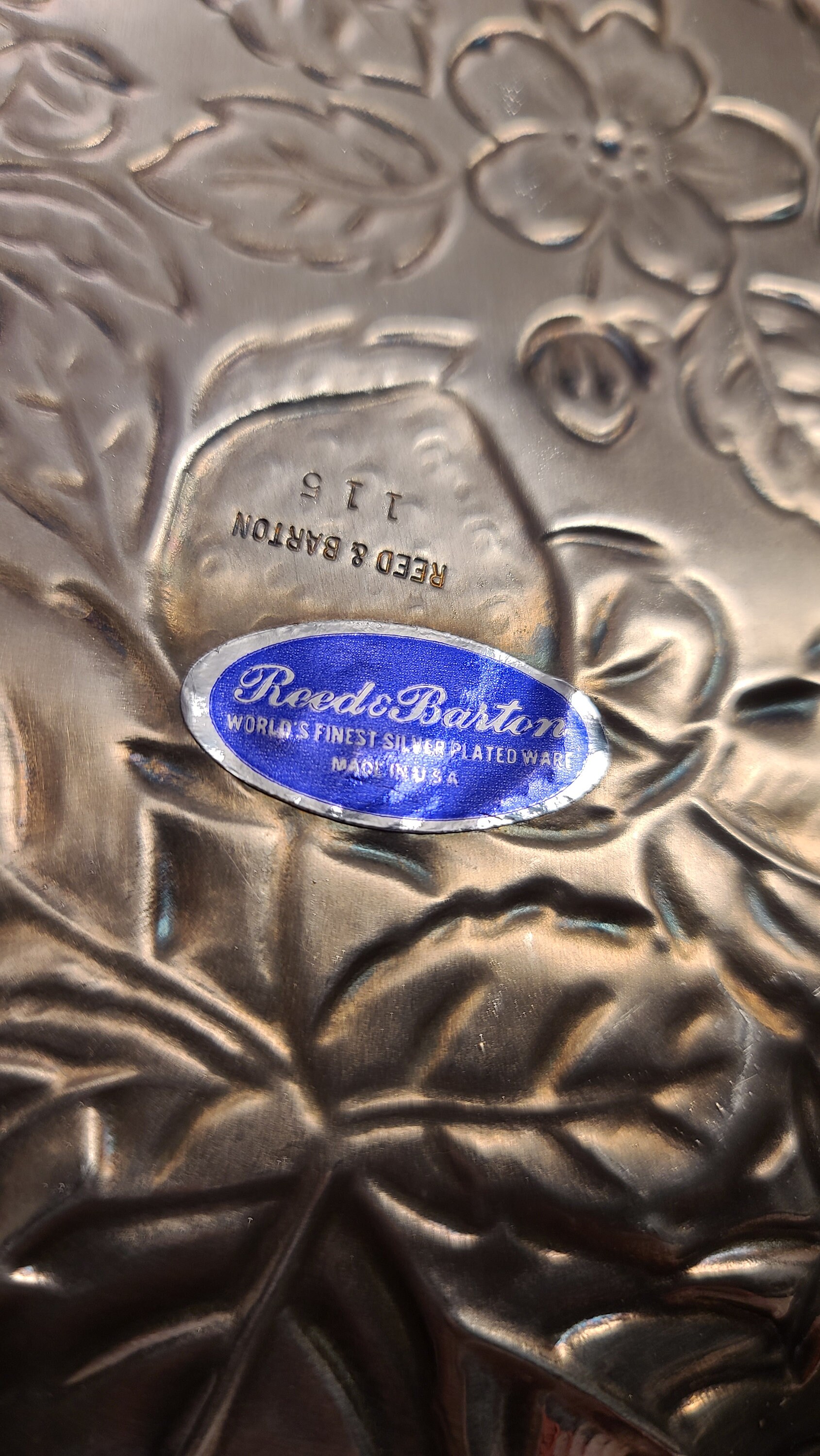 Reed and Barton Silverplate Platter With Embossed Strawberry Fruits ...