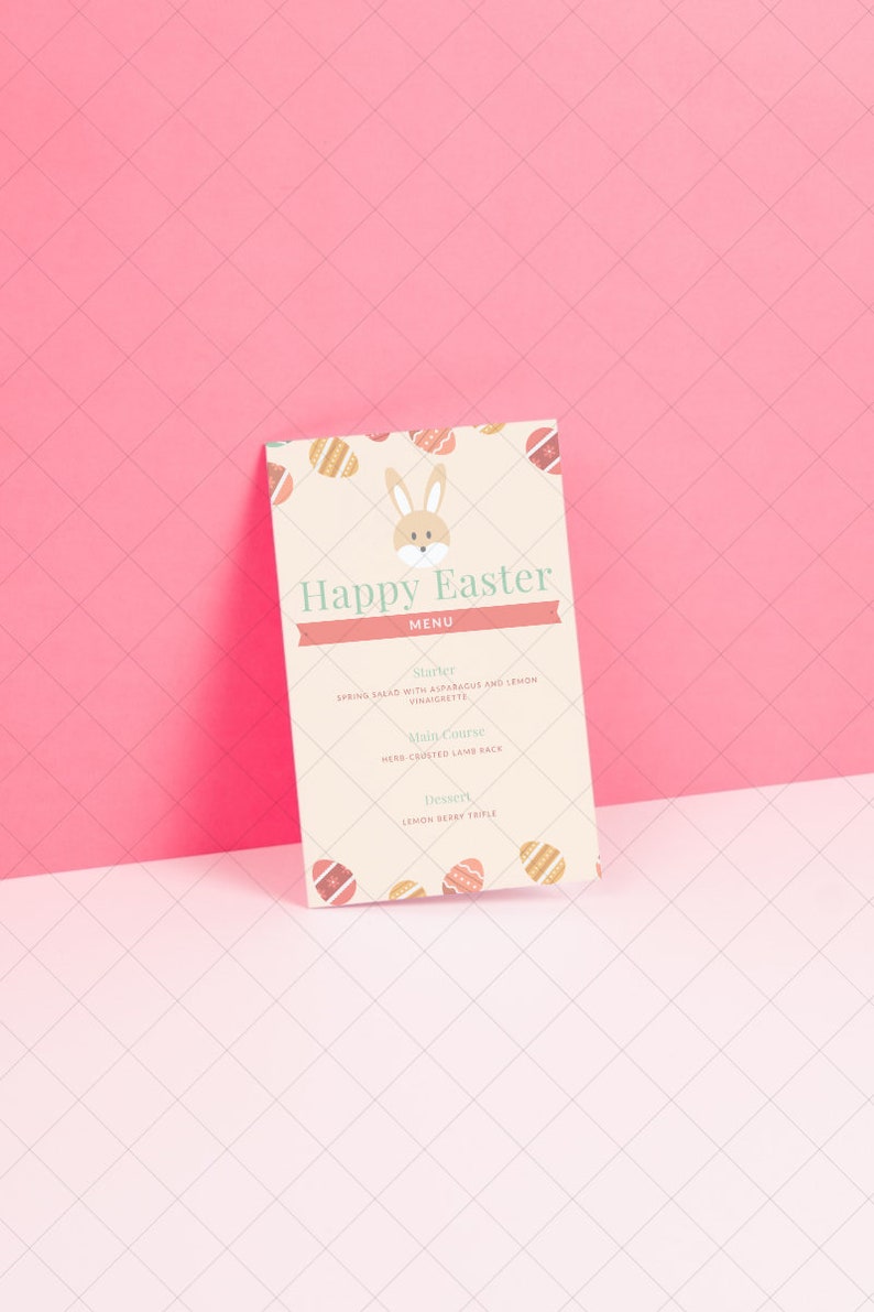 EASTER Menu Template Simple Menu Template Happy Easter Editable ...