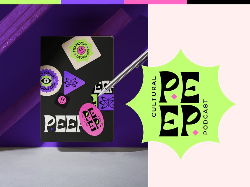 Bold Fun Colorful Logo Design canva Editable Template retro Neon Smiley ...