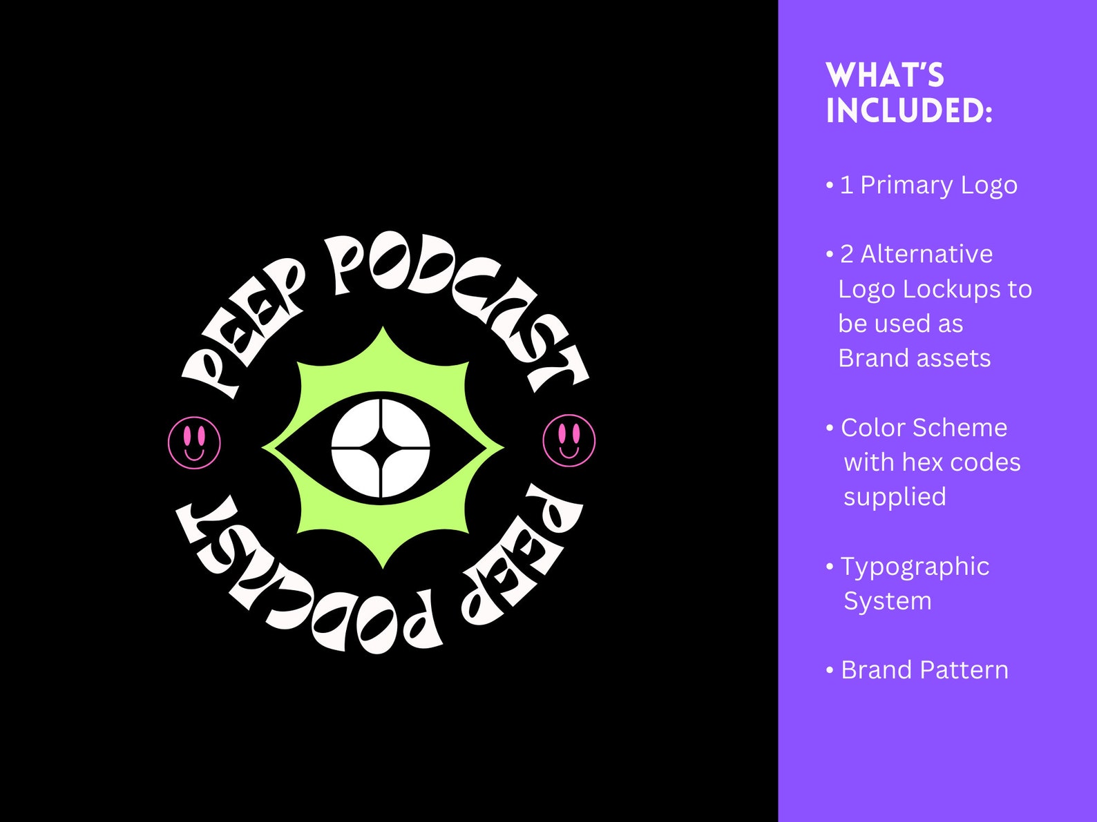 Bold Fun Colorful Logo Design canva Editable Template retro Neon Smiley ...