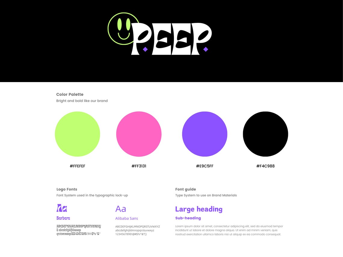 Bold Fun Colorful Logo Design canva Editable Template retro Neon Smiley ...