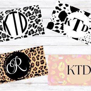 Custom Personalized License Plate Animal Print Monogram Vanity Car Tag ...