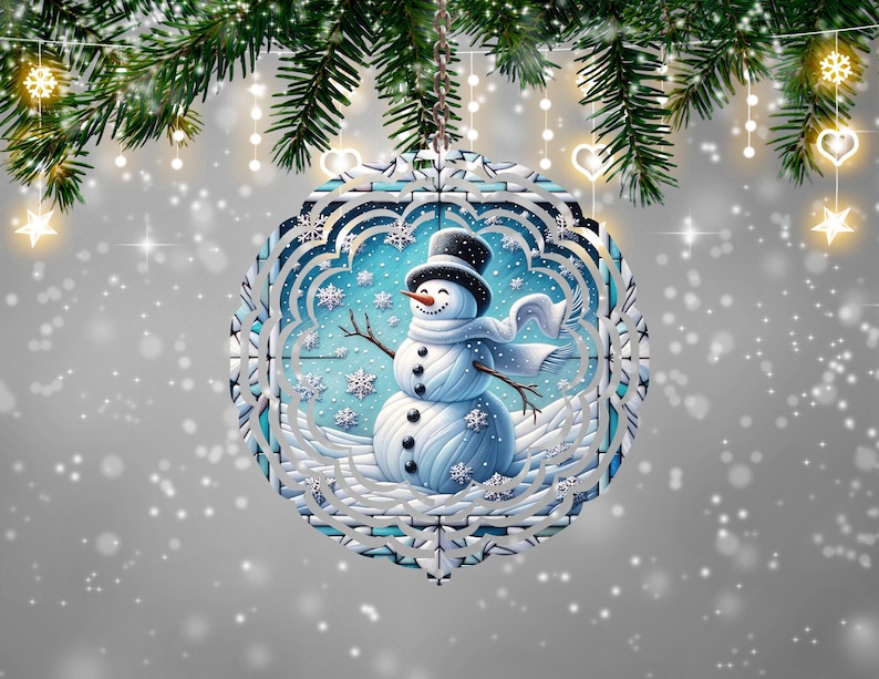 Snowflake Snowman Wind Spinner: Christmas Winter Decor, Aluminum ...