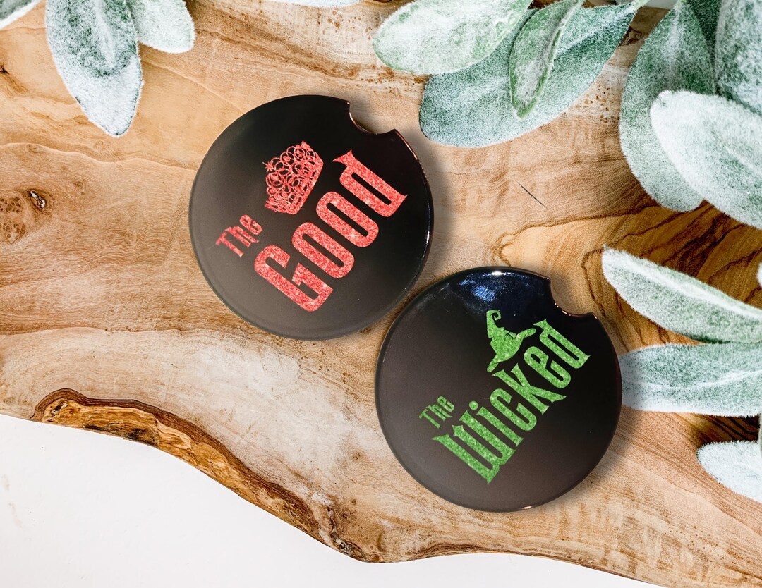 Wicked Car Coasters (set of 2): Glitter-look Ceramic Cup Holders - Etsy