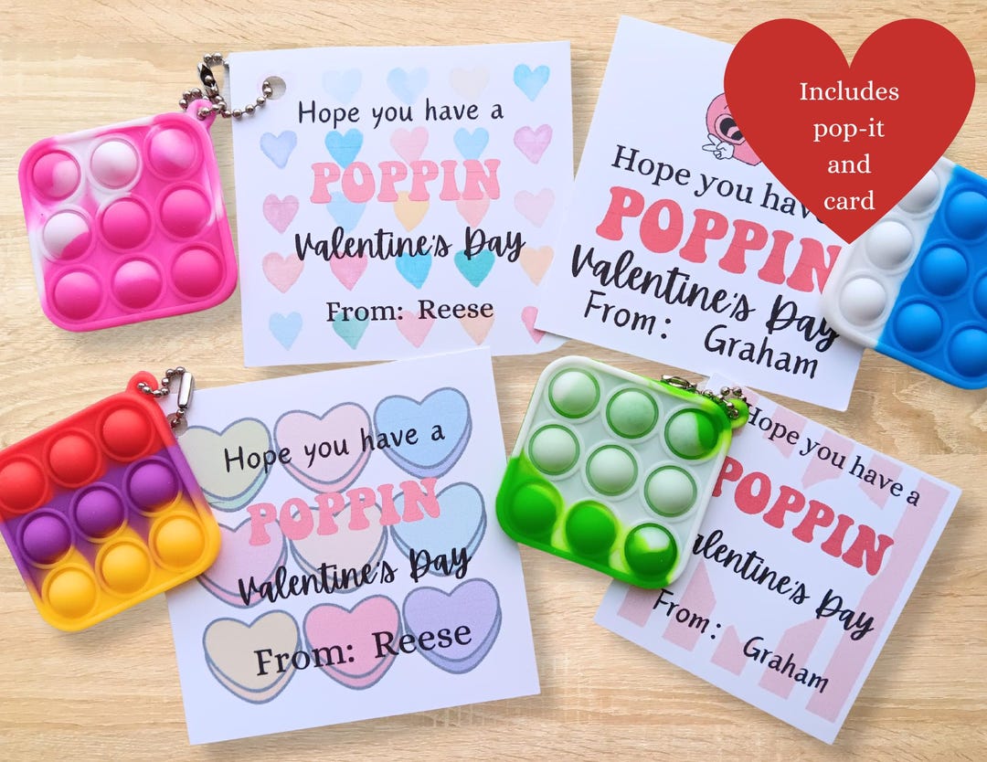 Personalized Pop It Valentine's Day Cards for Students - Etsy