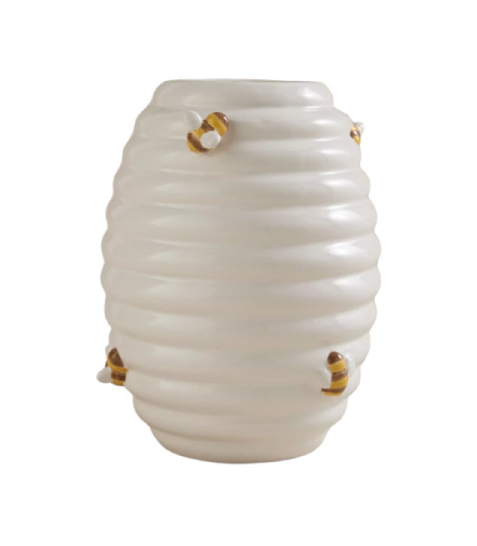 Bee Hive Vase With Glazed Finish White Bee Hive Shape Ceramic ...
