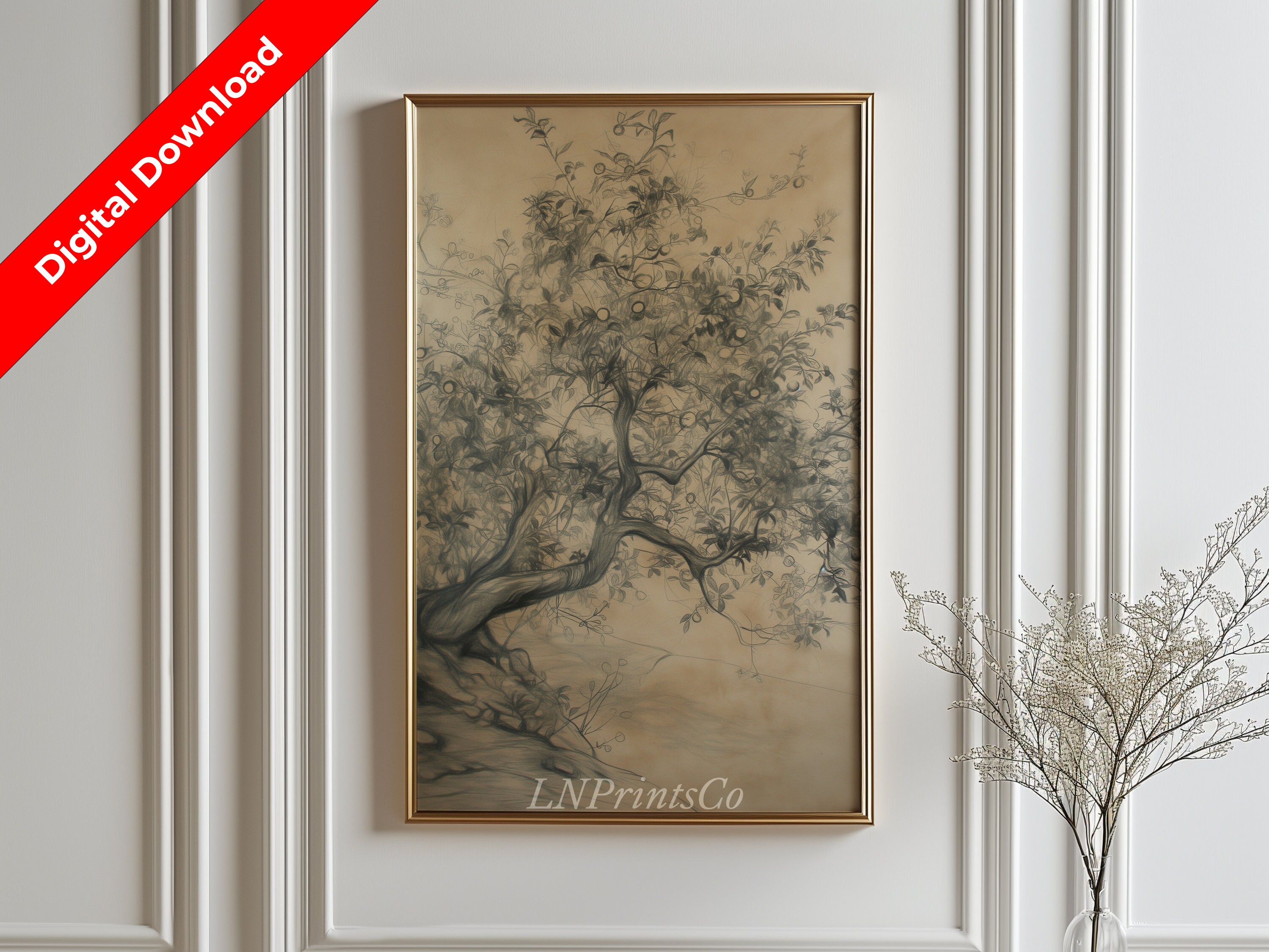 Fruit Tree - Sketch - Printable Art - Etsy