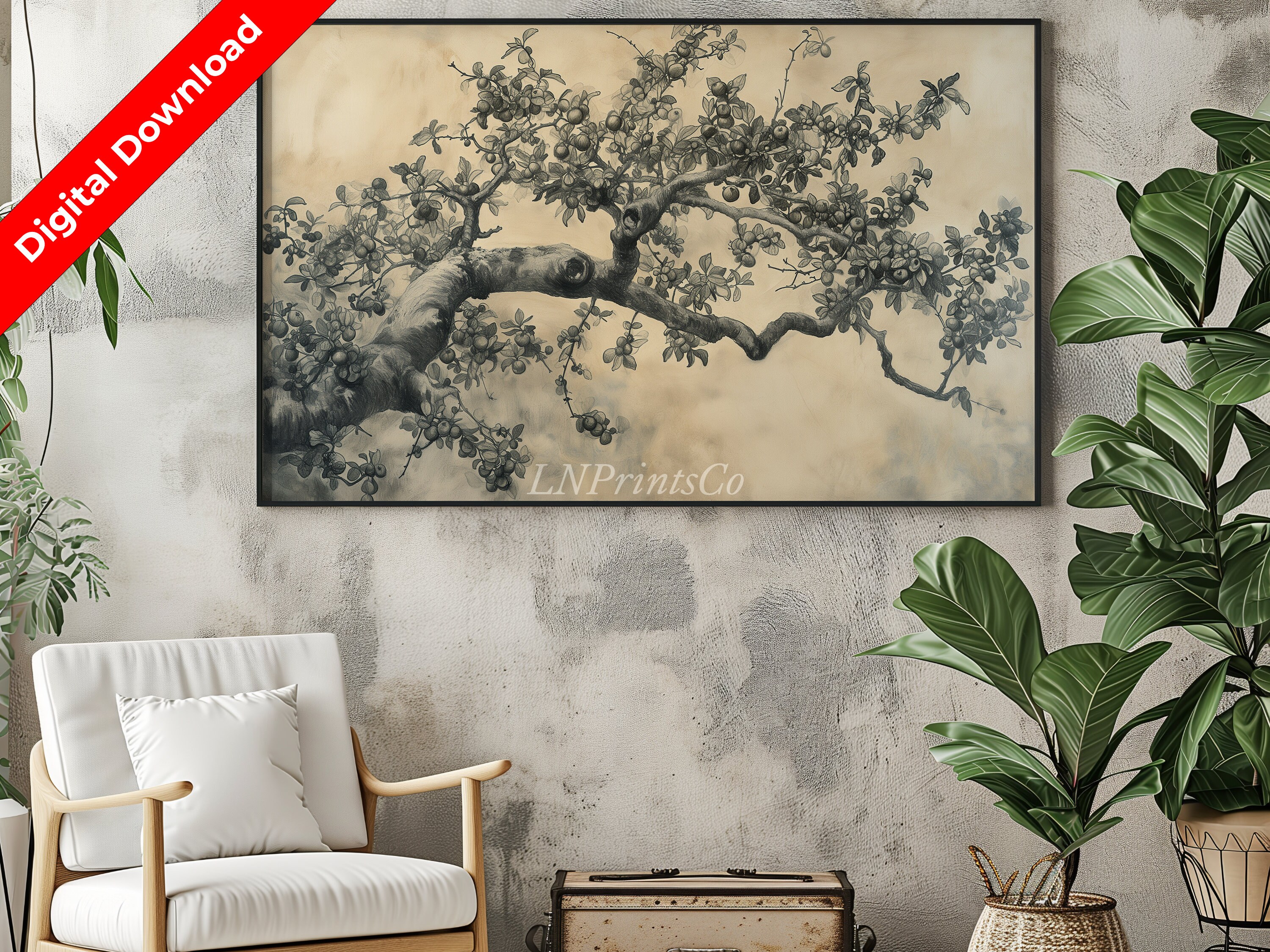 Fruit Tree Sketch Printable Art - Etsy