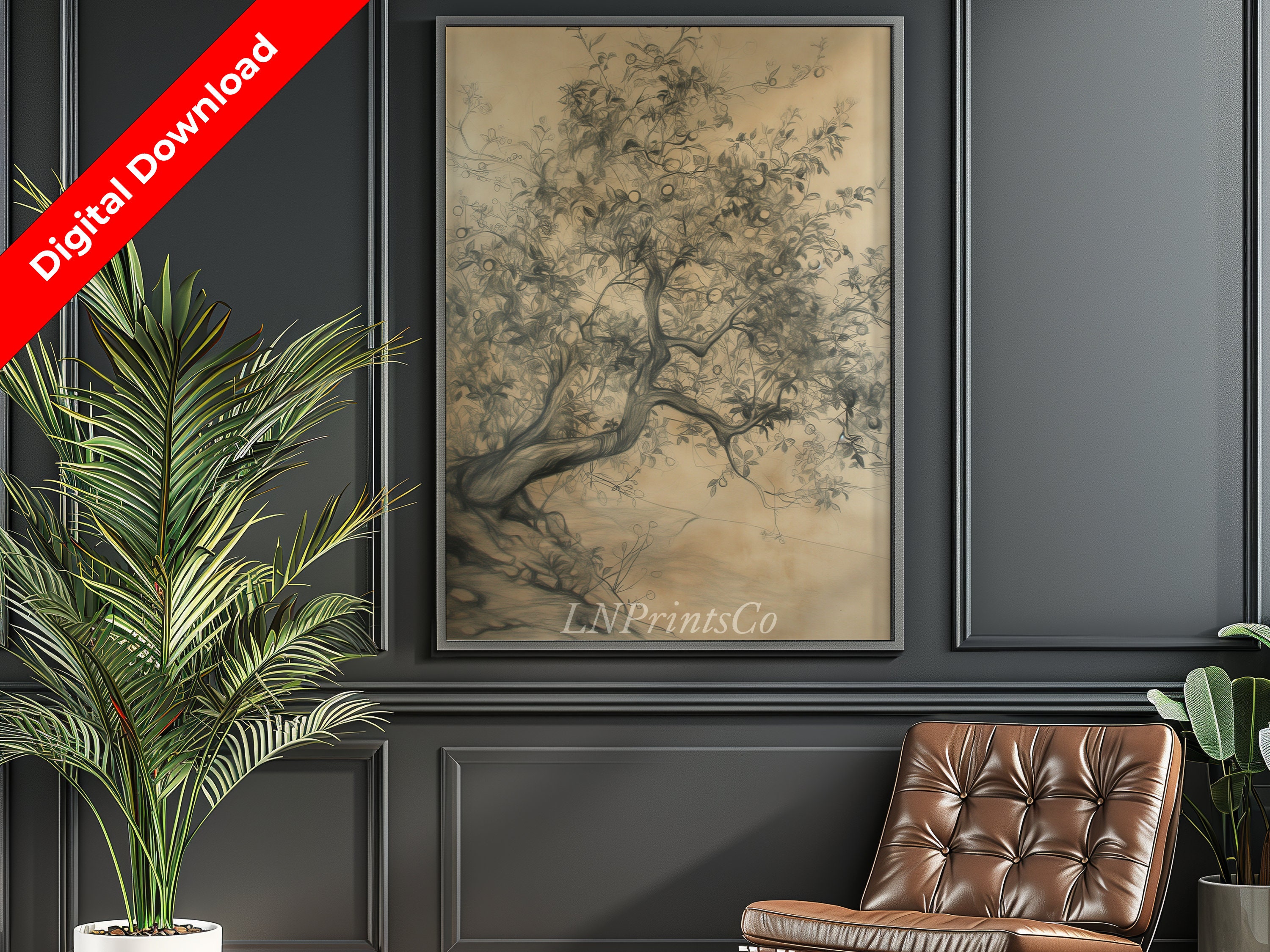 Fruit Tree - Sketch - Printable Art - Etsy