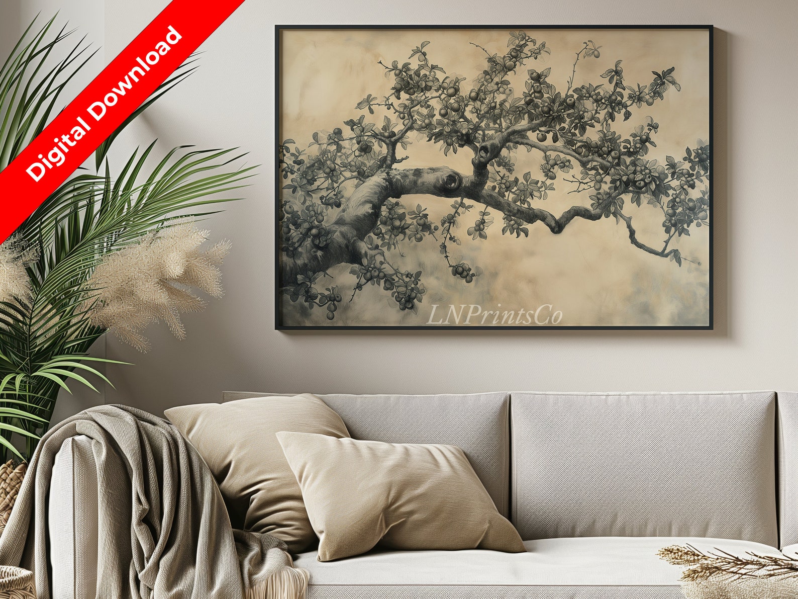 Fruit Tree - Sketch - Printable Art - Etsy