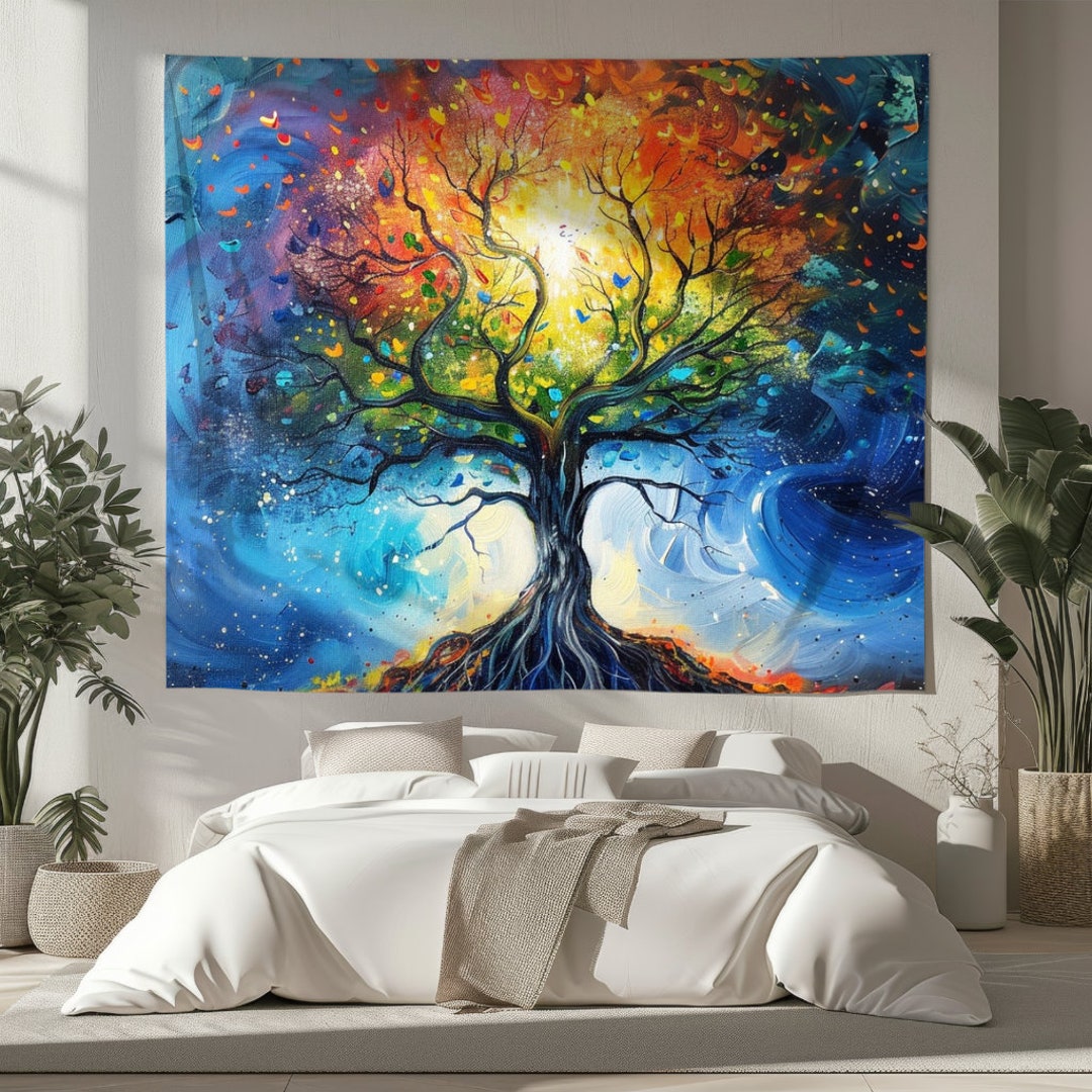Tree of Life Wall Tapestry, Avatar Inspired Tree of Life Wall Hanging ...