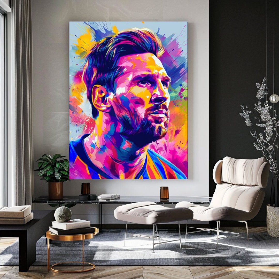 Lionel Messi Wall Art Print Art, Messi Wall Decor, Soccer Poster ...