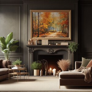 Fall Digital Oil Painting Autumn Printable Art Fall Trees Printable ...