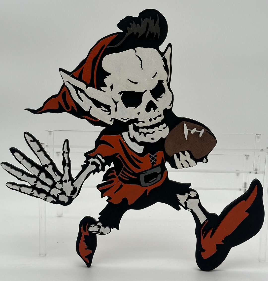 Cleveland Browns Skeleton Elf Wood Sign - Etsy