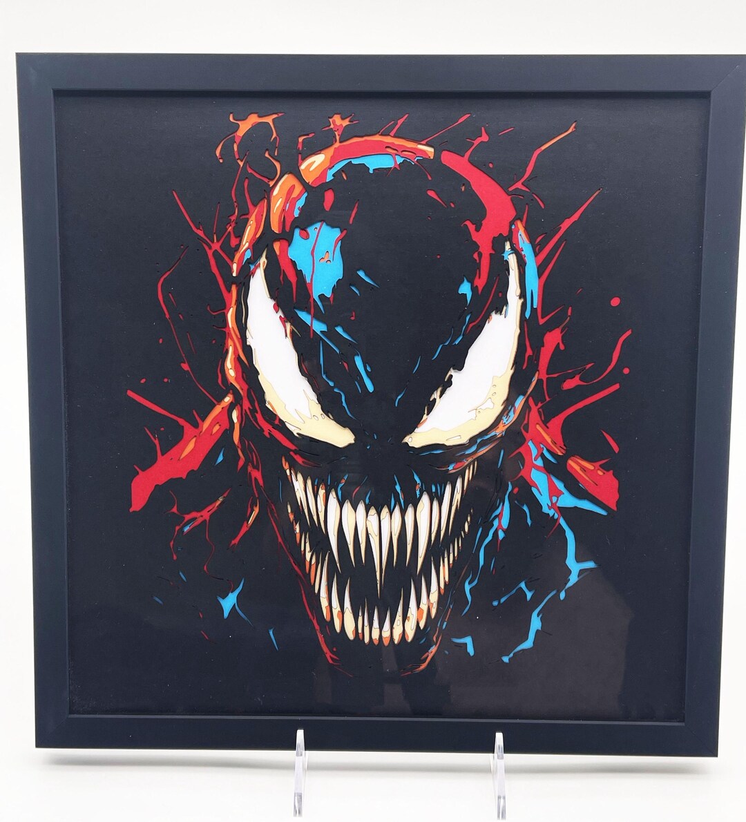 3D Layered Wall Art – Alien Villain With Sharp Teeth – Handmade Comic ...
