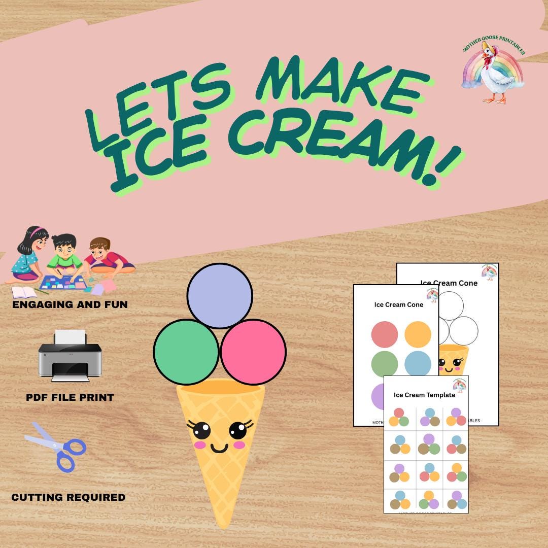 Build an Ice Cream Recipe Game Pretend Play, Dramatic Play, Preschool ...