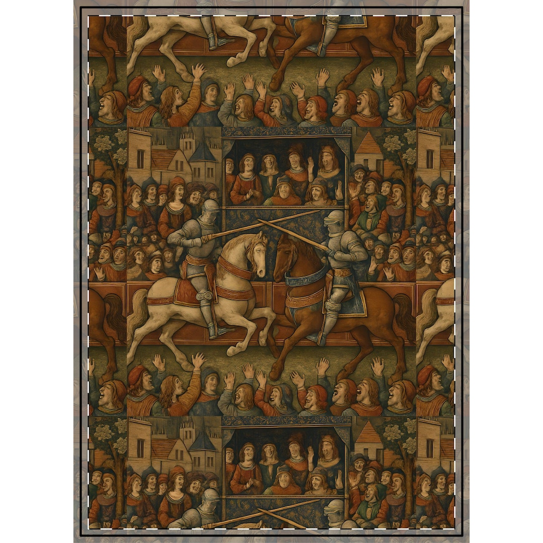 Medieval Knight Jousting Tapestry: Woven Rustic Home Decor - Etsy