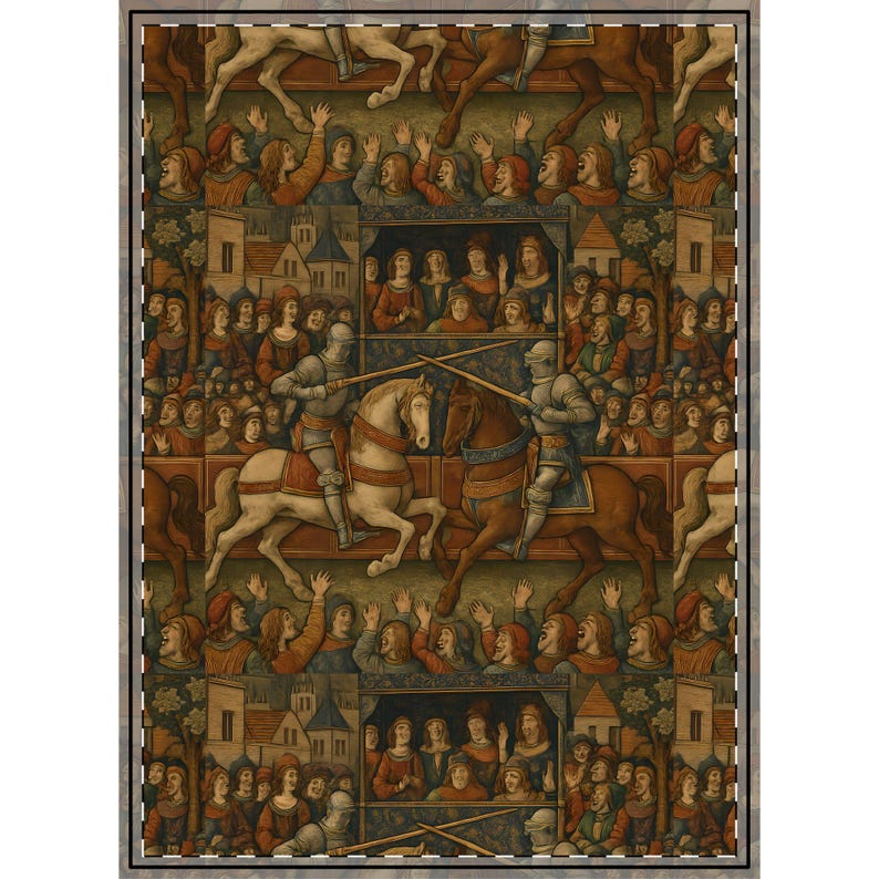 Medieval Knight Jousting Tapestry: Woven Rustic Home Decor - Etsy