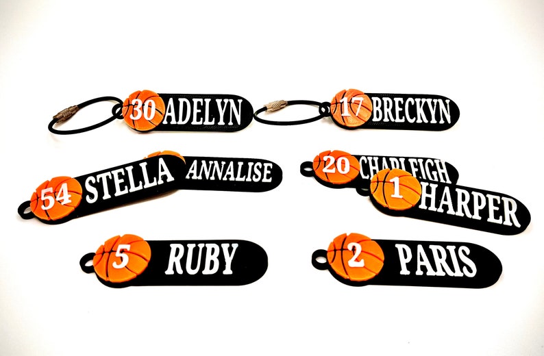 Personalized Keychain With Basketball Theme. Bag Tag, Name Tag, Sports ...