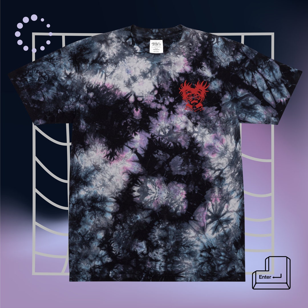 Choso Chibi Embroidered Oversized Tie-dye T-shirt, Jujutsu Kaisen ...