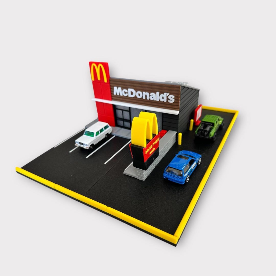 Die Cast Diorama | 3D Printed Fast Food Restaurant | 1/64 Scale Display ...