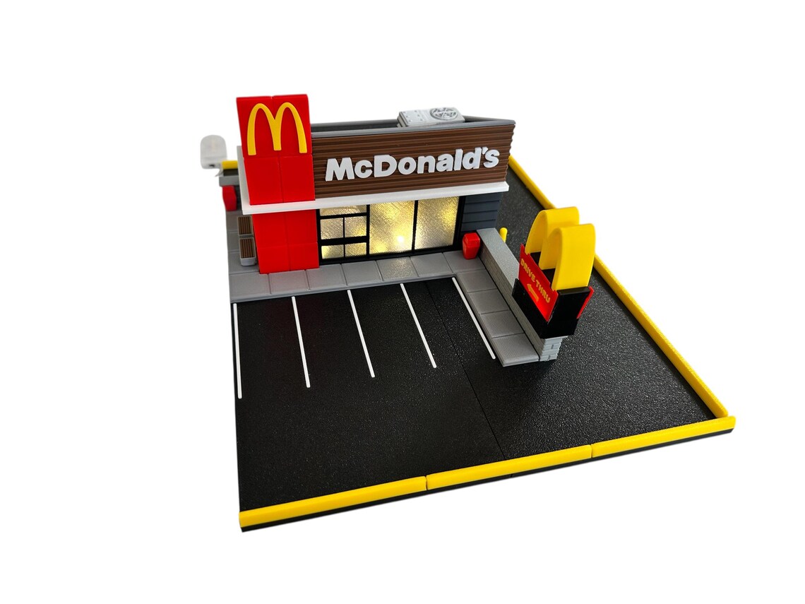 Die Cast Diorama | 3D Printed Fast Food Restaurant | 1/64 Scale Display ...