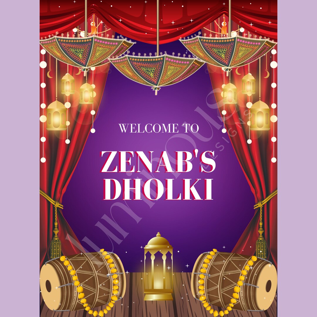 Dholki Party Sign Mehndi Sign, Dholki/mehndi Welcome Sign, Dholki ...