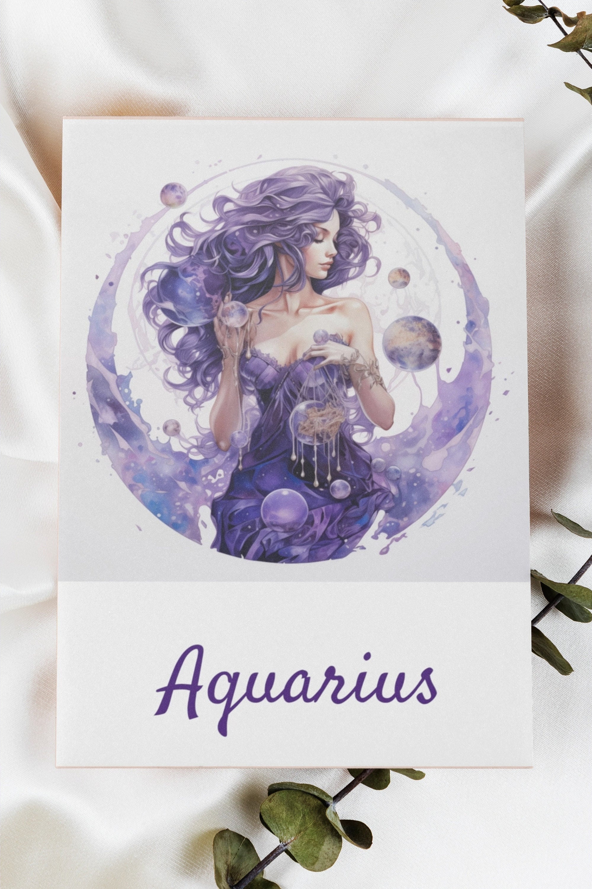 Aquarius Poster, Beautiful and Mystical, Perfect for a January or February Birthday - Etsy
