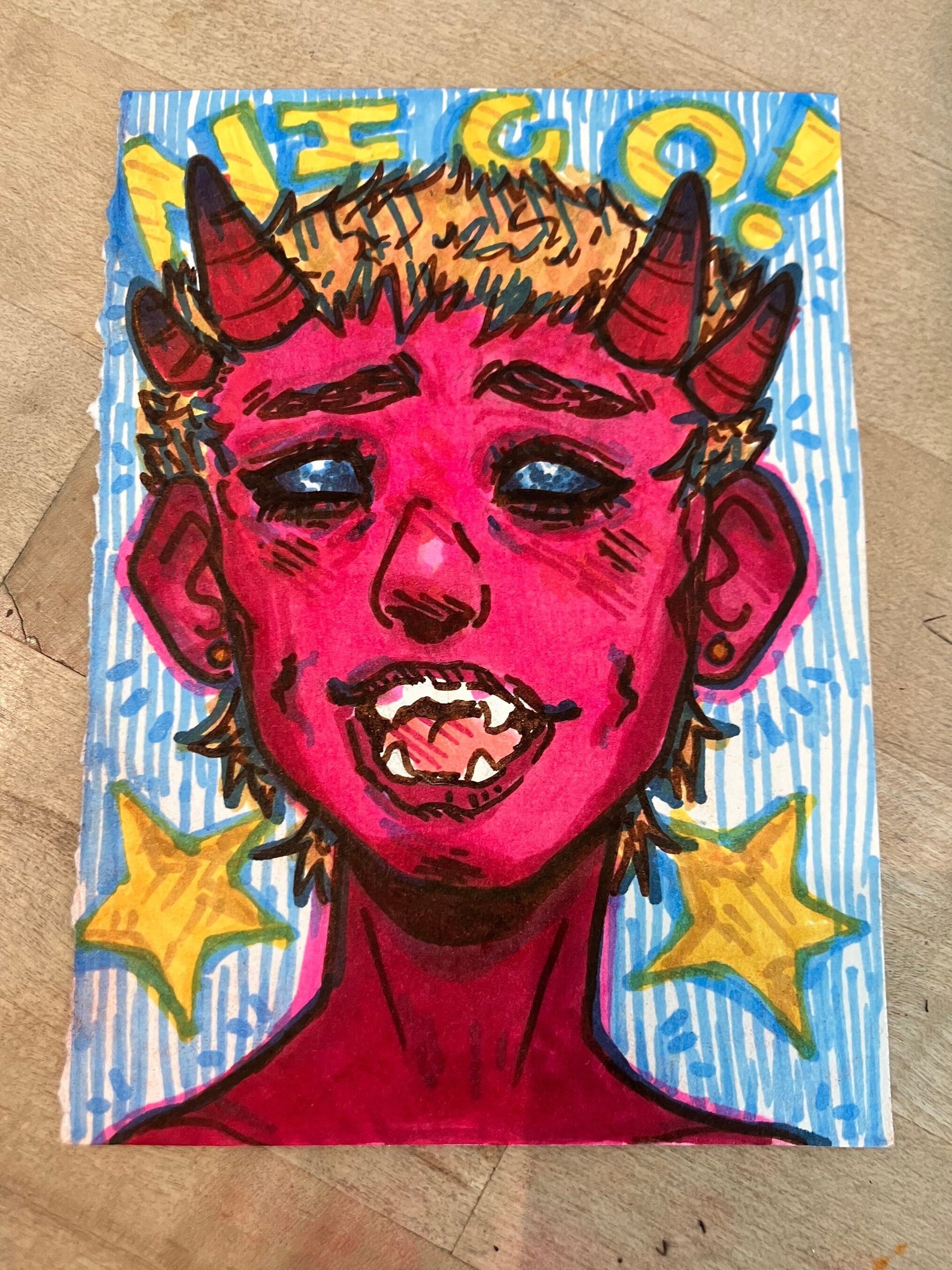Cute Lil Demon Boy Art Print - Etsy