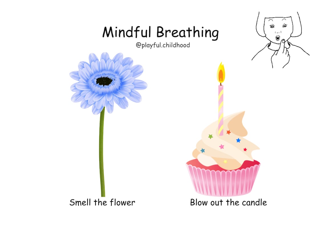 Mindful Breathing - Smell the Flower, Blow Out the Candle - Etsy