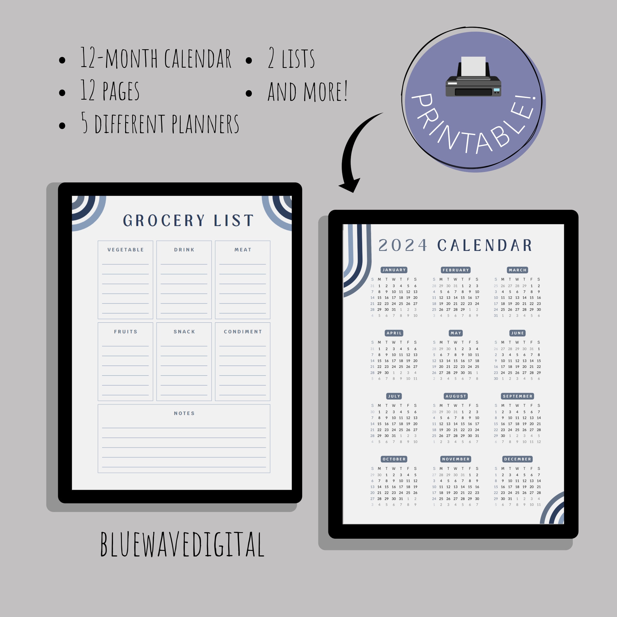 Editable 2024 Weekly Planner - Etsy
