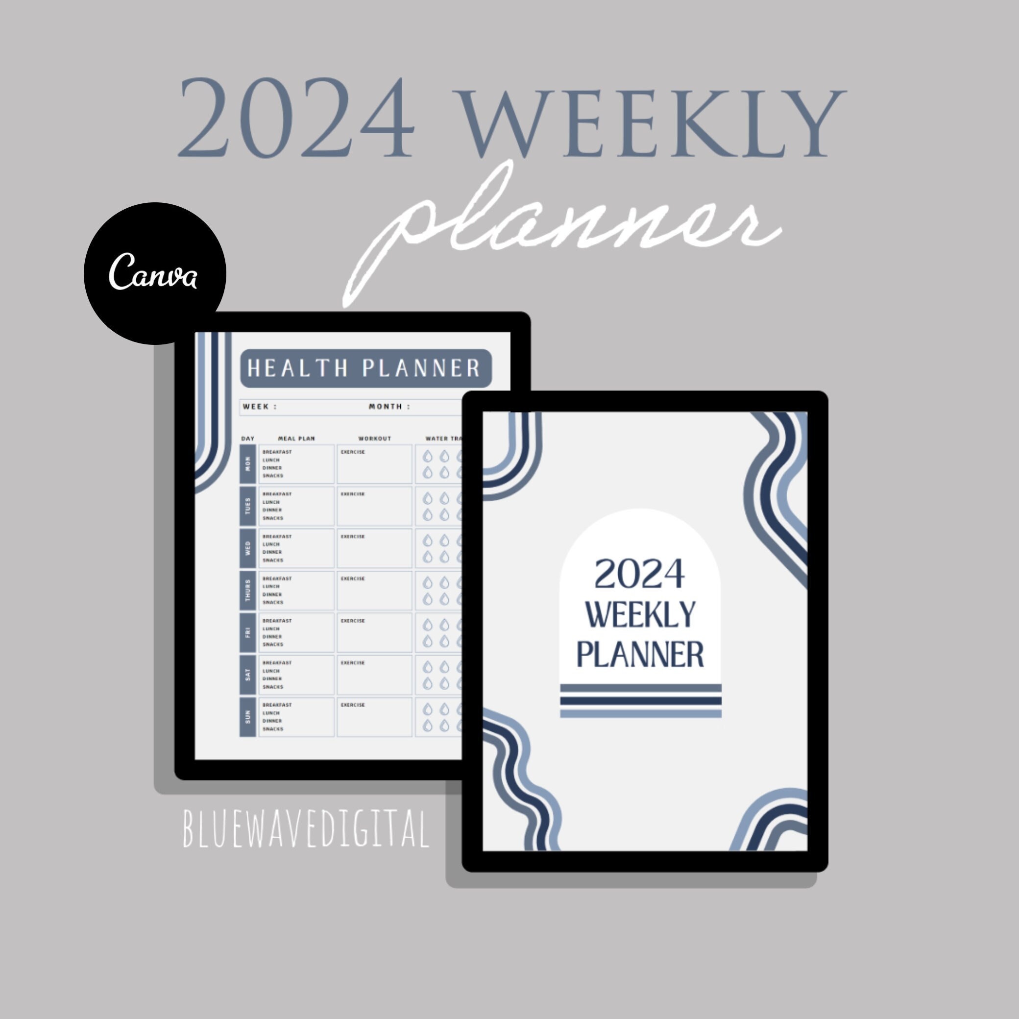 Editable 2024 Weekly Planner - Etsy