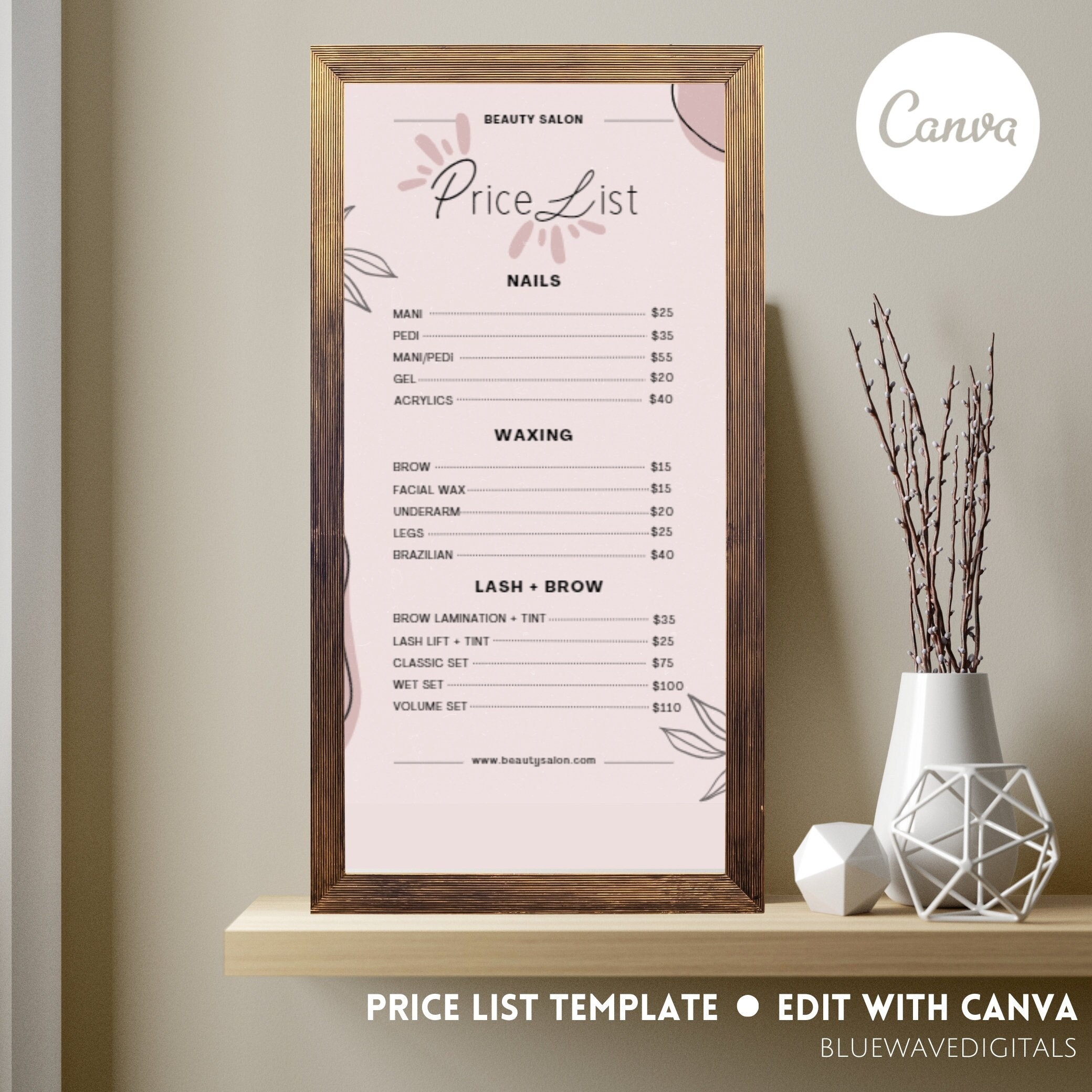 Editable Price List Template - Etsy