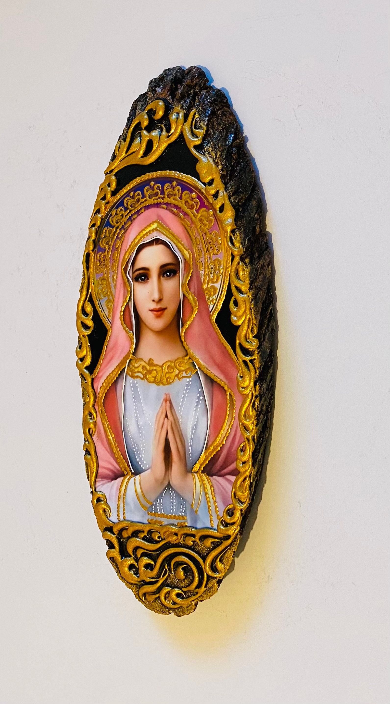 Virgin Mary Icon Panagia Praying, Handmade Greek Orthodox Icon ...
