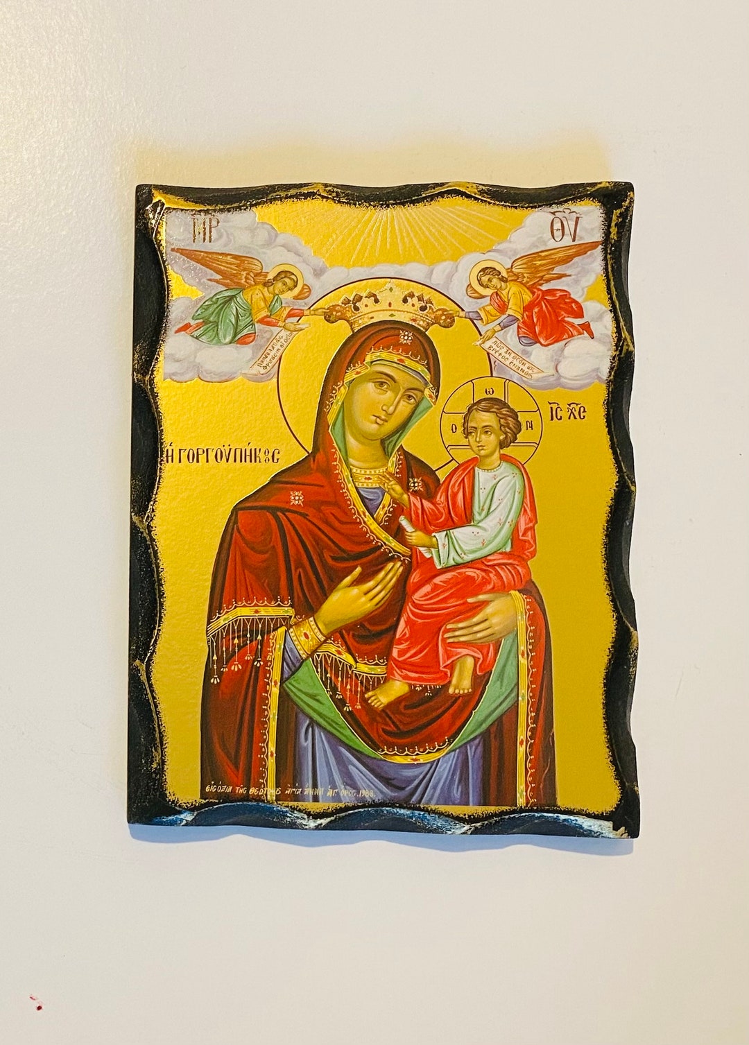 Holy Virgin Mary Gorgoepikoos, Greek Orthodox Wood Icon - Etsy