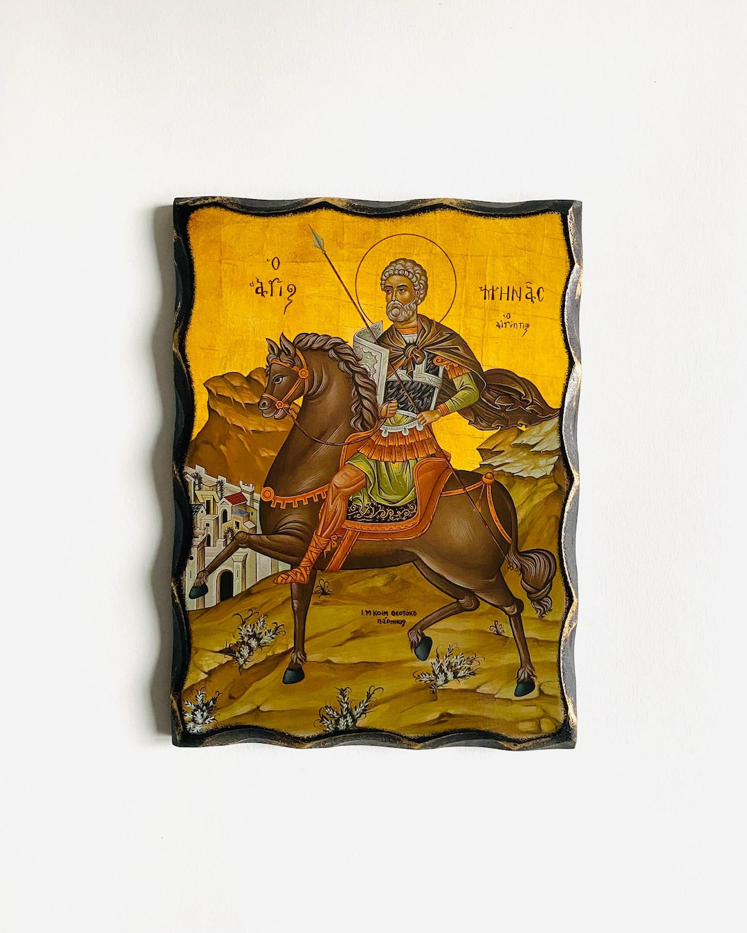 Saint Menas, St Mina Icon, San Mena, Egyptian Saints, Byzantine Icon - Etsy