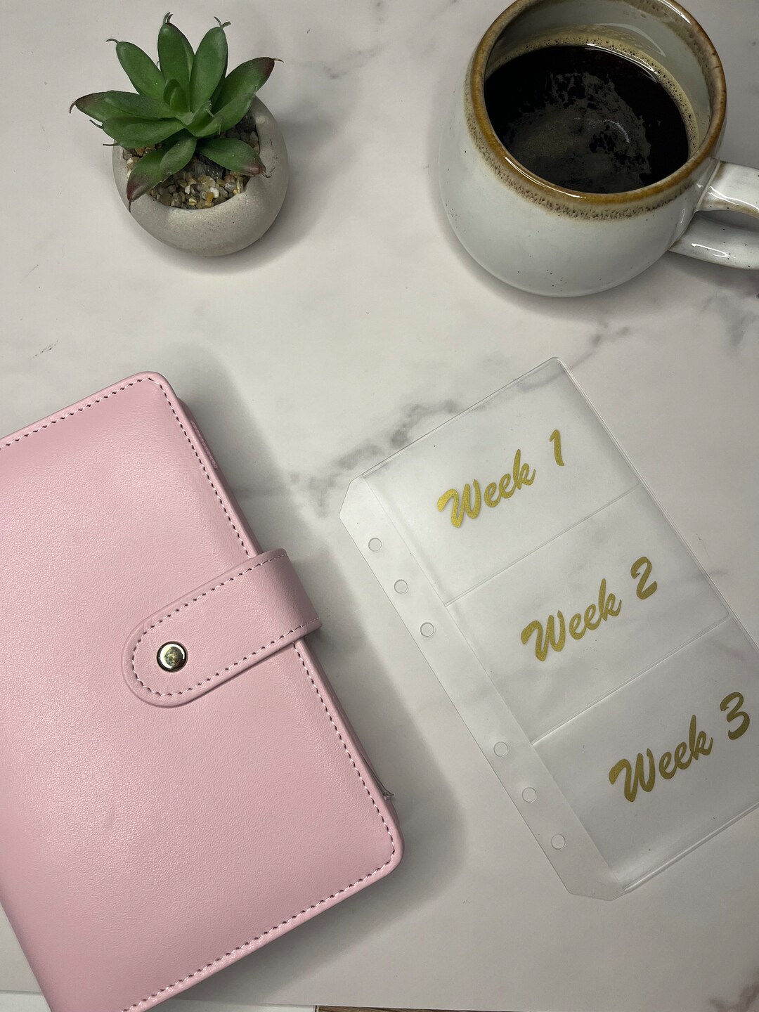 A6 Pink Budget Binder 6-ring Binder Cash Envelopes Binder for Cash ...
