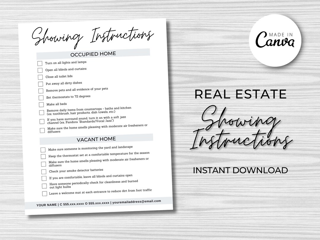 Showing Instructions | Real Estate Templates | Homebuying | Realtor ...