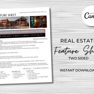 Listing Feature Sheet | Real Estate | Listing Info Sheet | Realtor ...