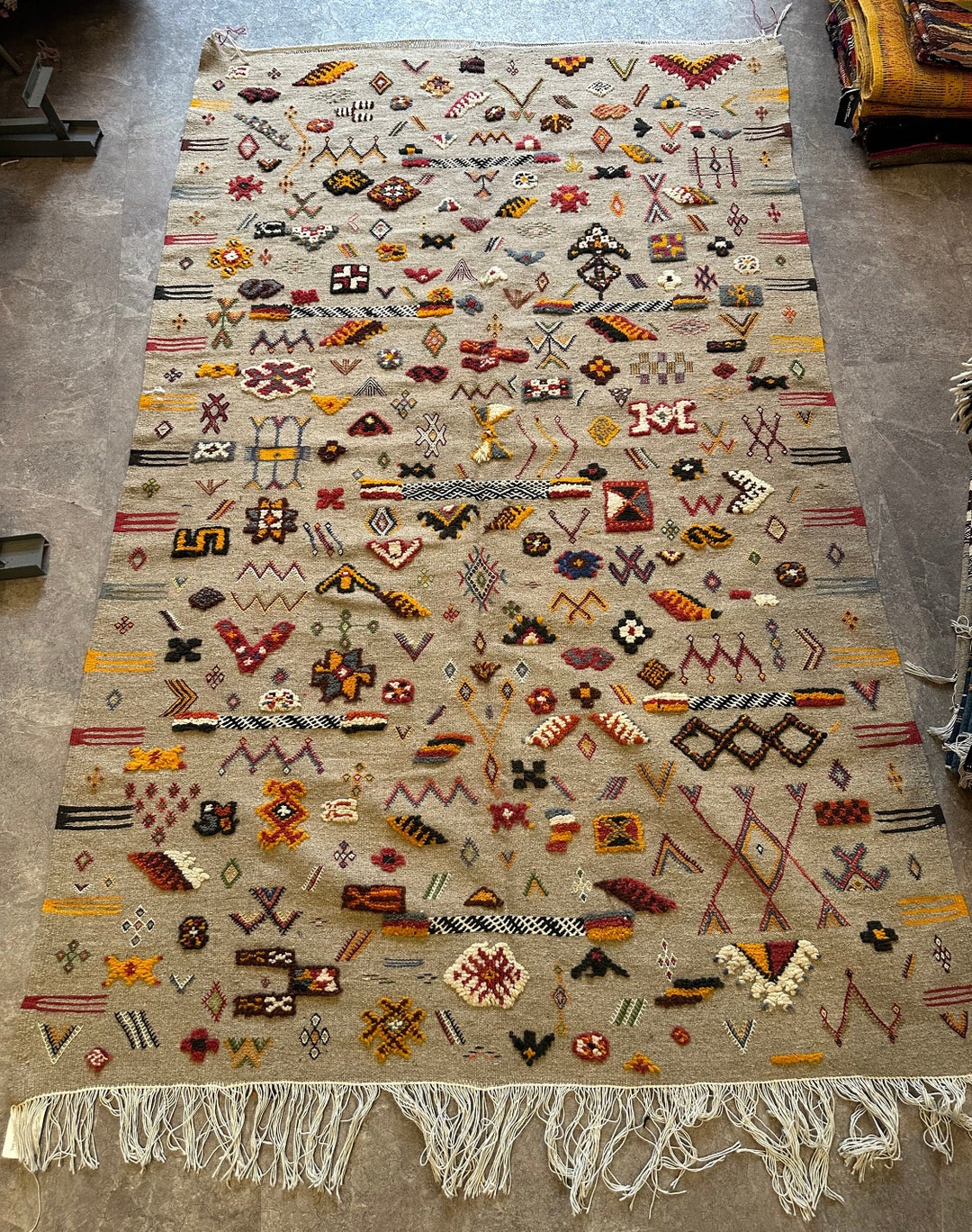 Moroccan Knotting Weaving Embroidery Rug, Henbel Kilim Akhnif, Berber ...