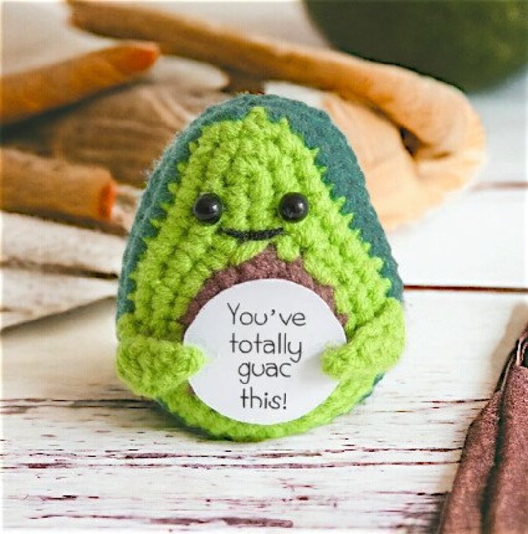 Positive Avocado Crochet, Kit Crochet, Handmade ,table Decor, Positive ...