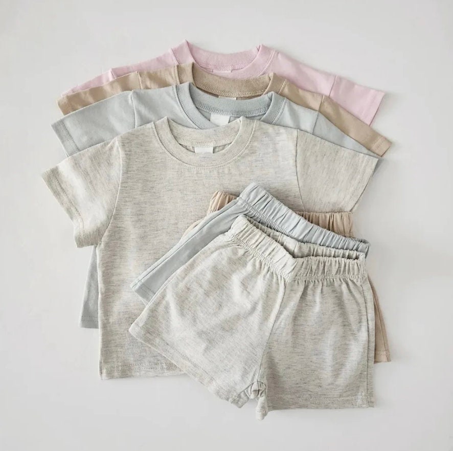 Cotton SUMMER CLOTHING SET: Name Embroidered - Boy / Girl Neutral 12 ...