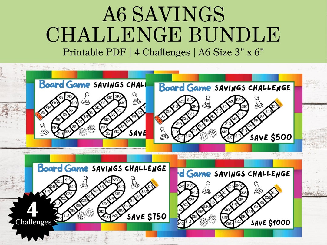 A6 Savings Challenge Bundle: Board Game Trackers (PDF Printable) - Etsy