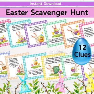 Printable Easter Basket Scavenger Hunt, Easter Treasure Hunt, Easter ...