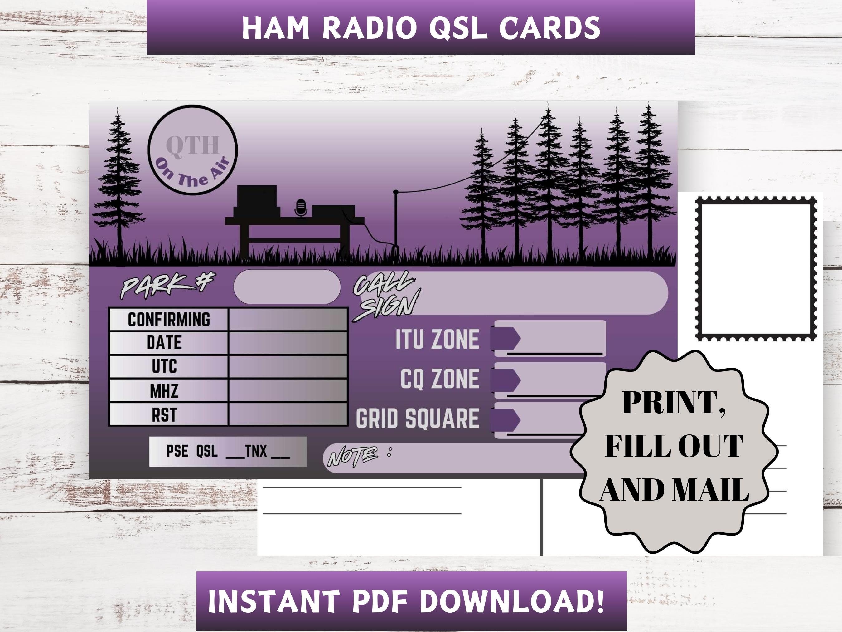 Printable Ham Radio QSL Card: Parks on the Air POTA (PDF) - Etsy