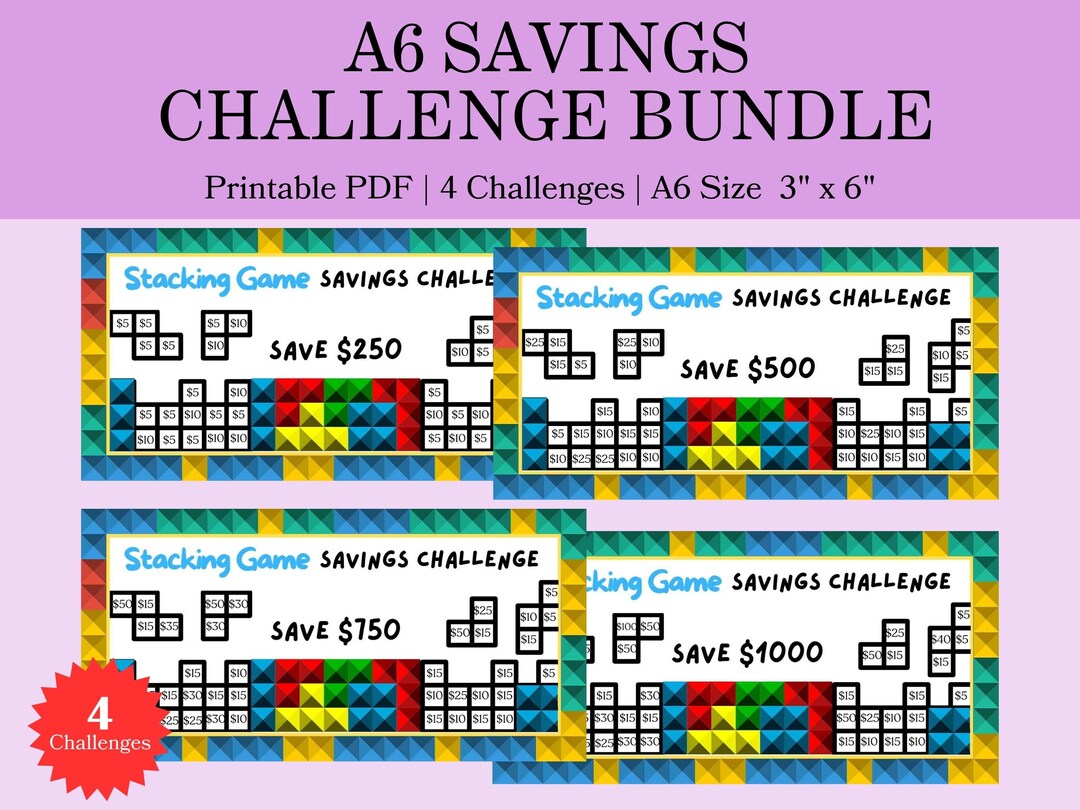 Savings Challenge Bundle Printable A6 Mini Savings Challenge Money ...