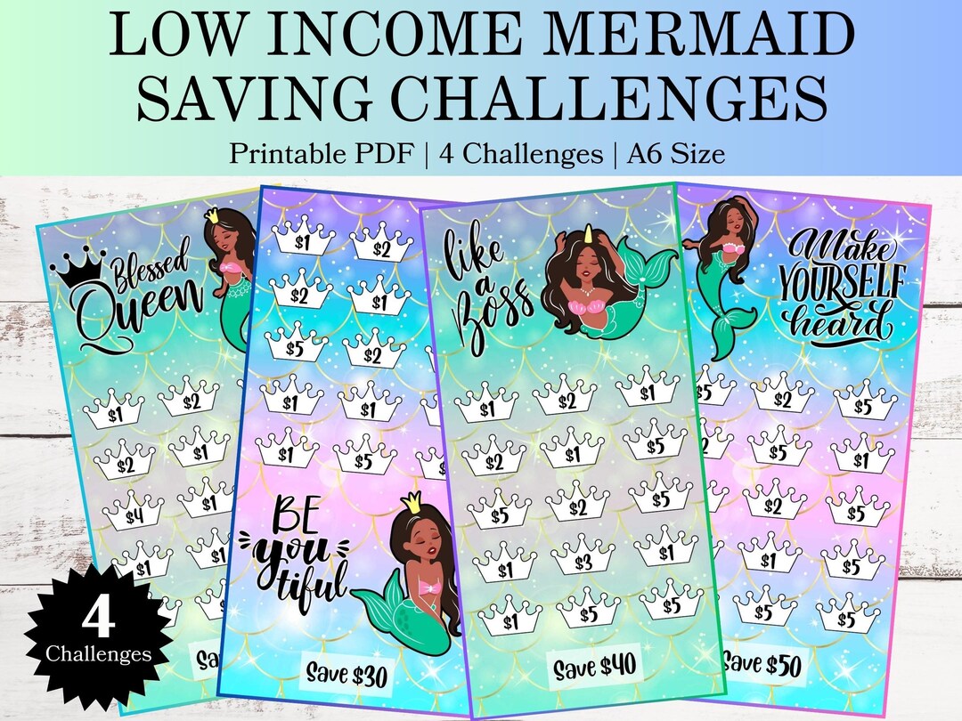 Mermaid Savings Challenge Printable: A6 Budgeting (digital Download) - Etsy