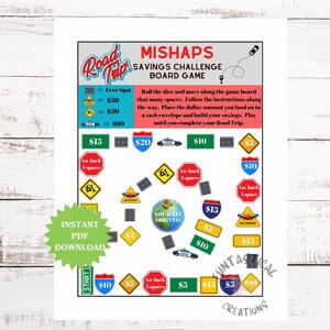 Road Trip Savings Game Board: Fun Money Saving Challenge (instant ...